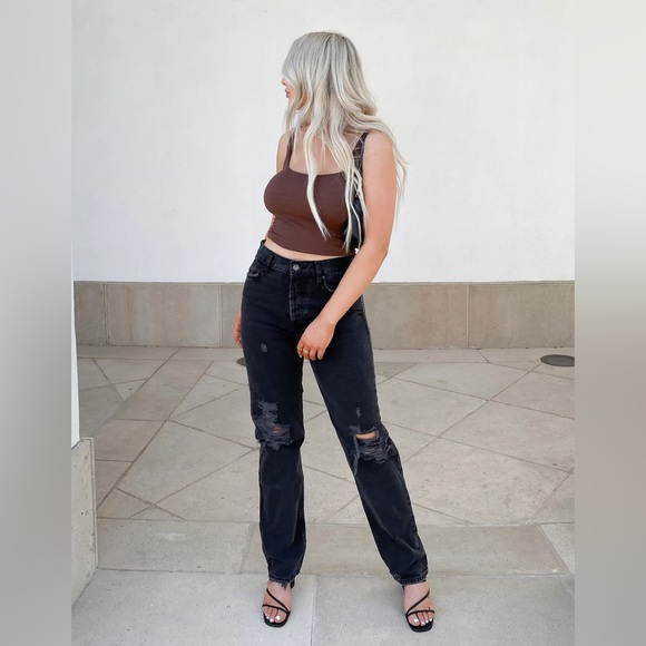 Free People | Jeans | Free People Lasso Washed Black Straight Jeans Euc | Poshmark